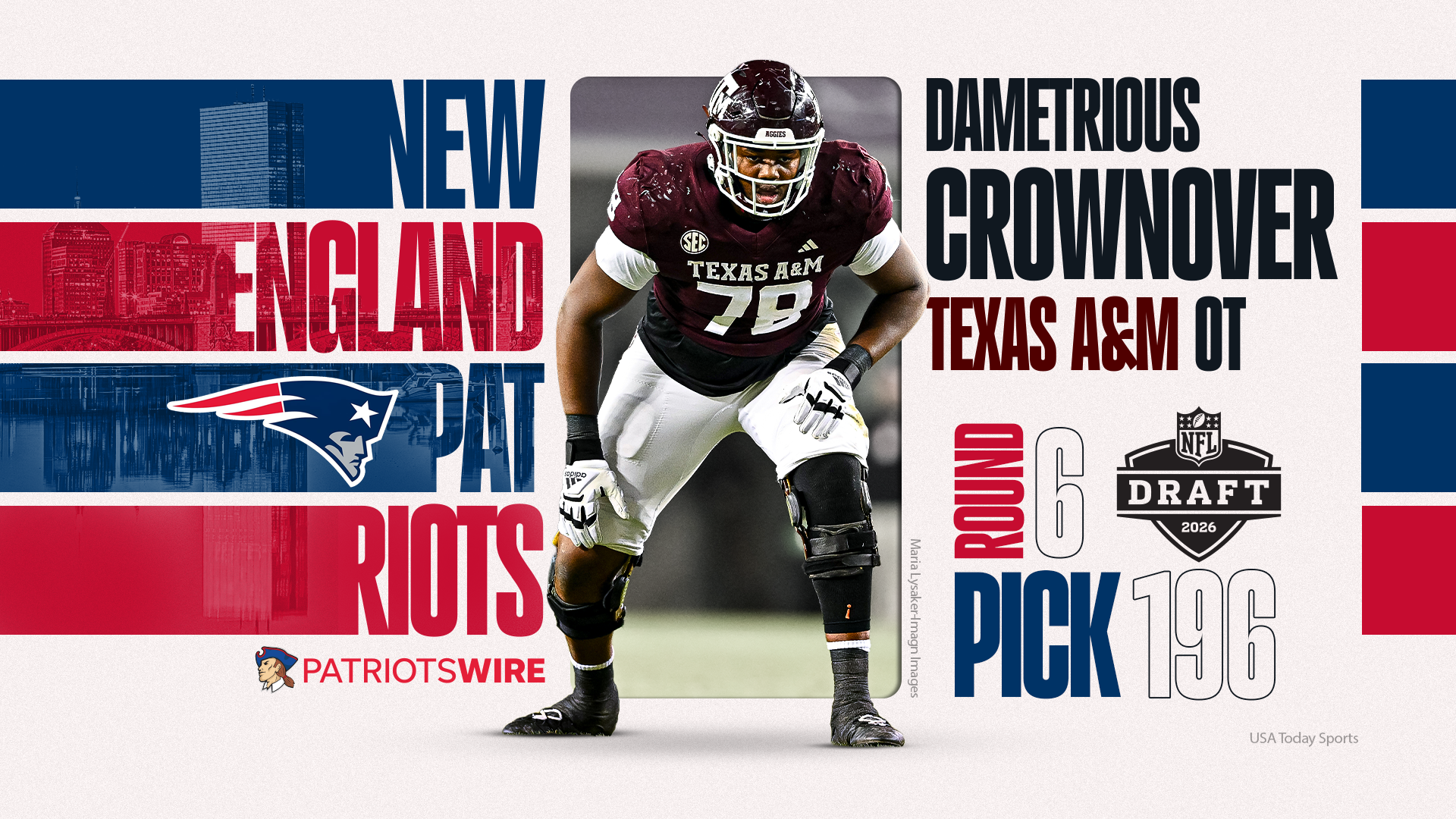Patriots select OT Dametrious Crownover with No. 196 overall pick