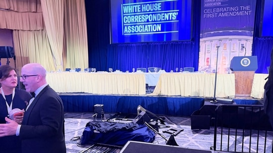 White House shooting: Videos of chaos from Correspondents Dinner 2026 ...