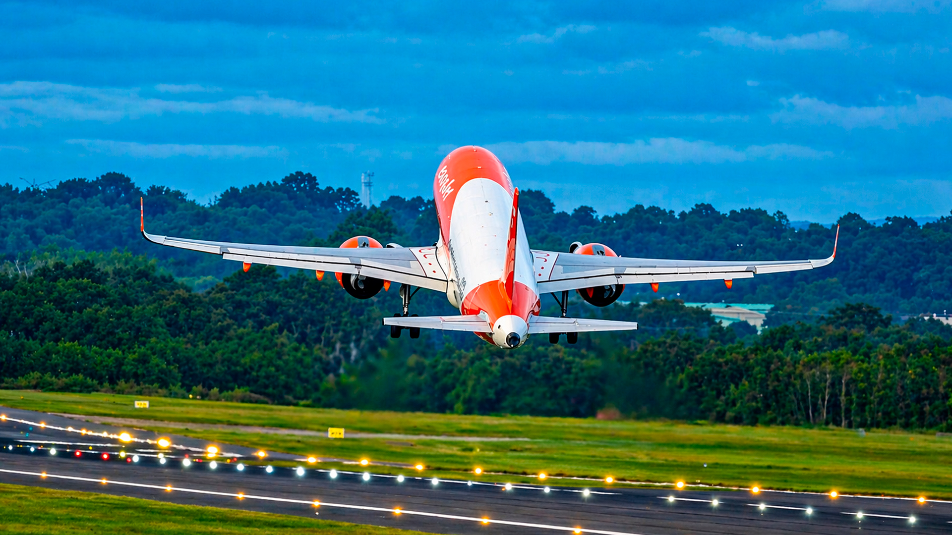 Passenger jet rockets off runway at high speed
