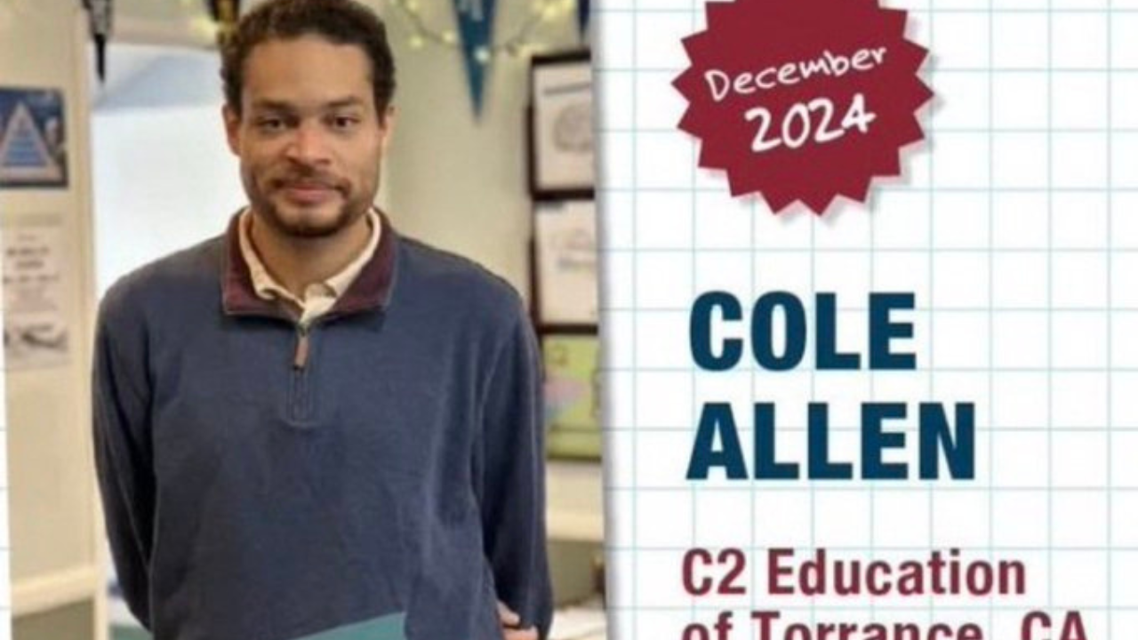Cole Tomas Allen’s 'C2 Education Teacher of the Month' image from ...