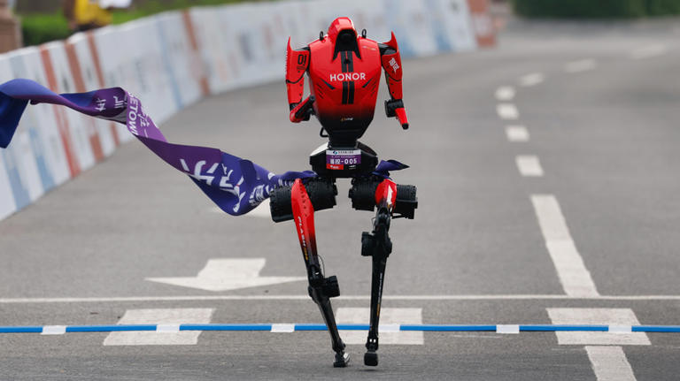 A humanoid robot raced in the Beijing half marathon and did more than ...