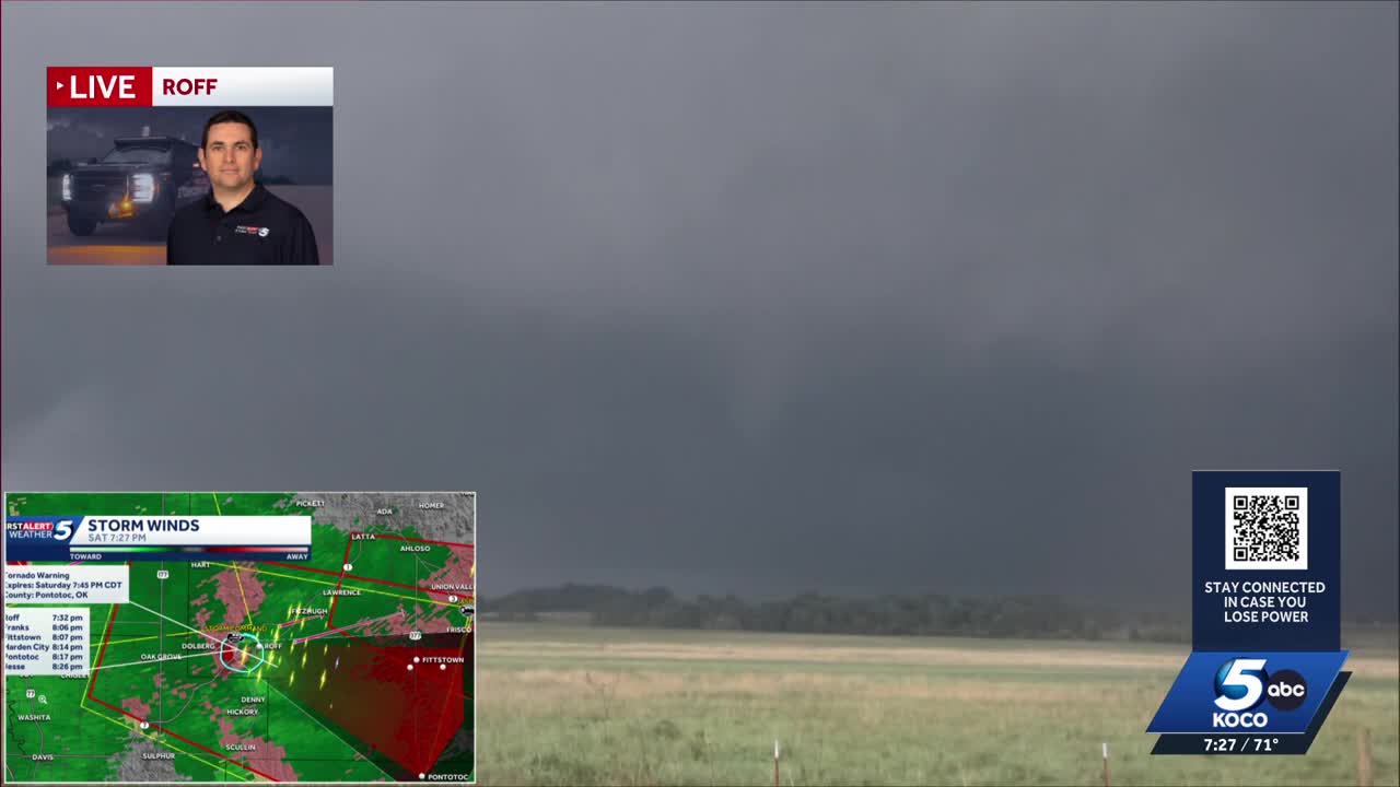 Watch: Developing tornado caught on camera near Roff, Oklahoma