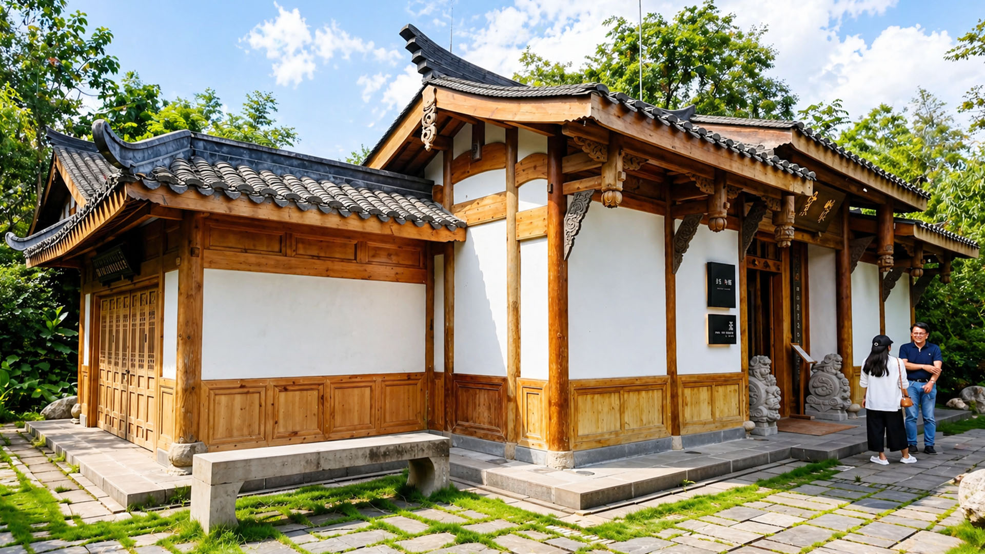 A look inside traditional house in China with wooden interior details
