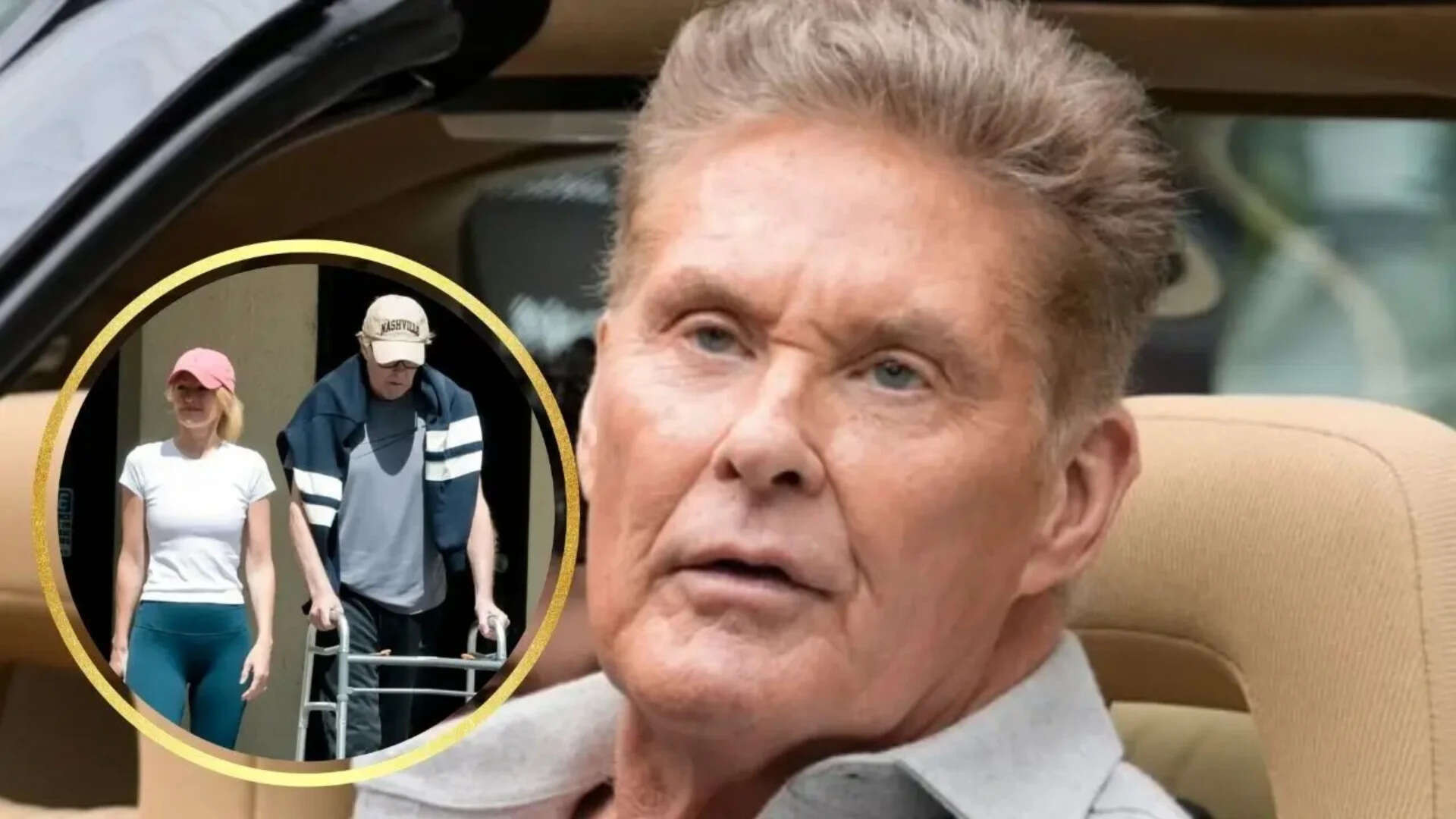 David Hasselhoff, 73, steps out with a walker with his wife, Hayley ...