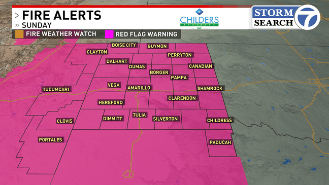 Extreme fire risk Sunday