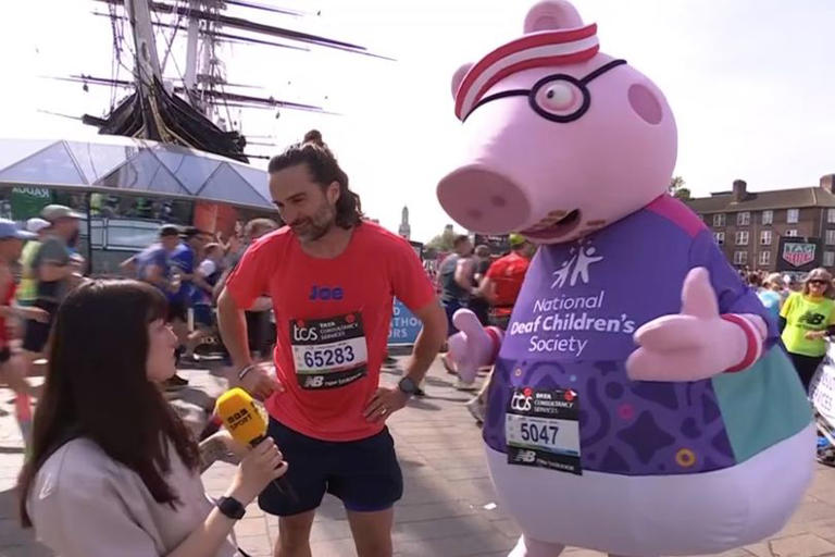Gabby Logan hints Daddy Pig is A-list star as London Marathon viewers ...