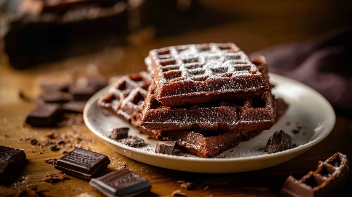 These chocolate waffles are ridiculously good