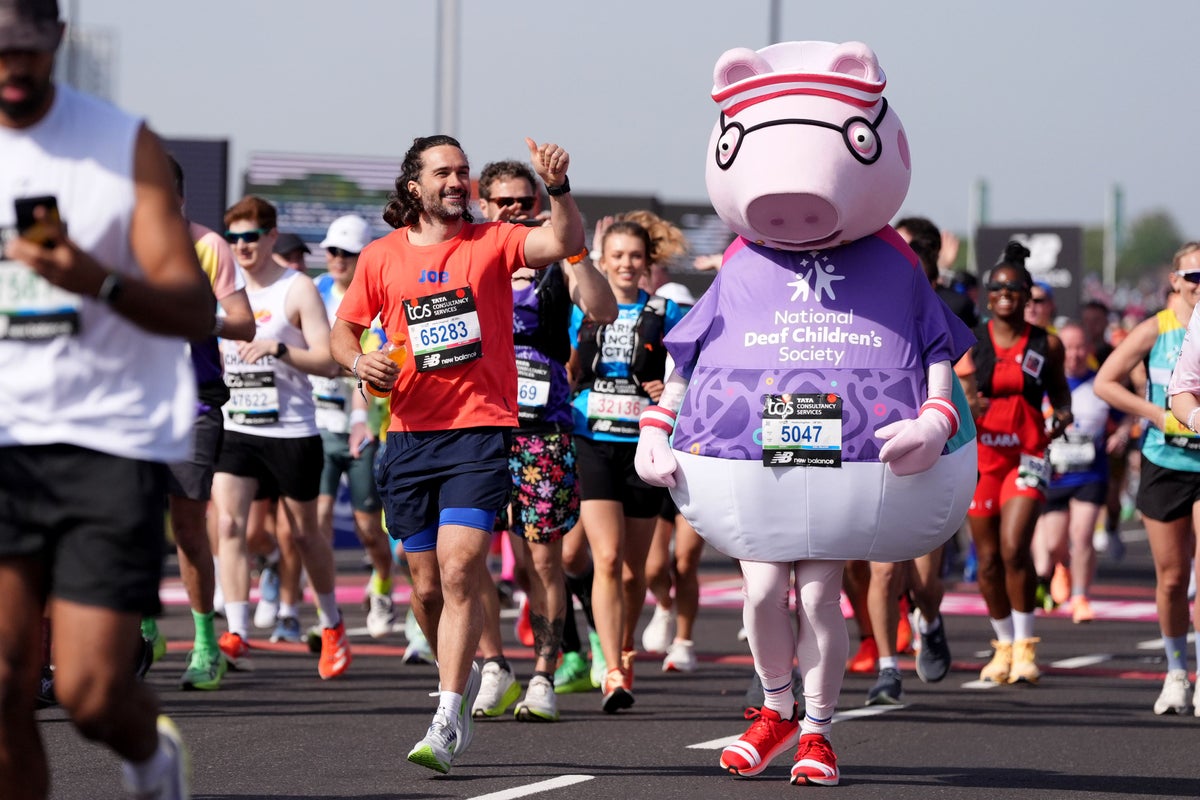 Celebrities shine as they cross London Marathon finish line