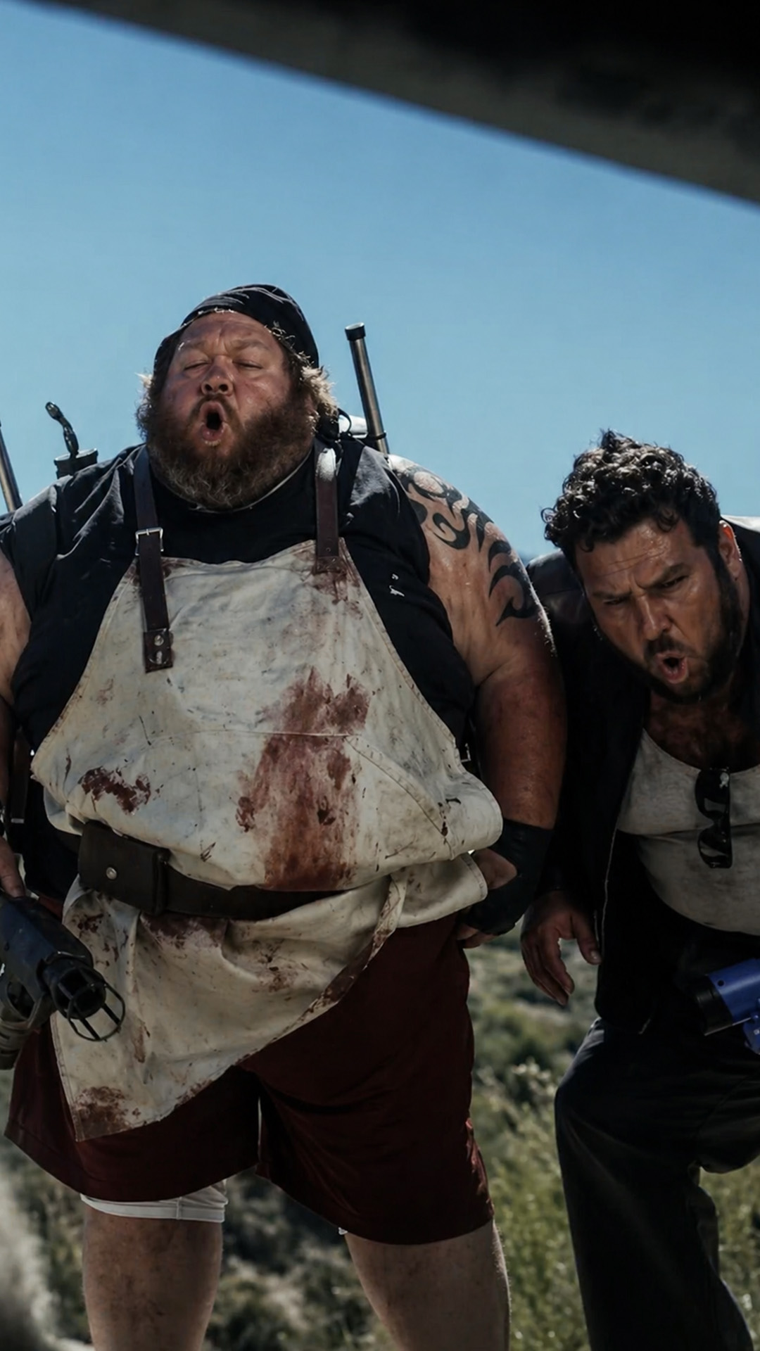 What happens in this zombie film setup?