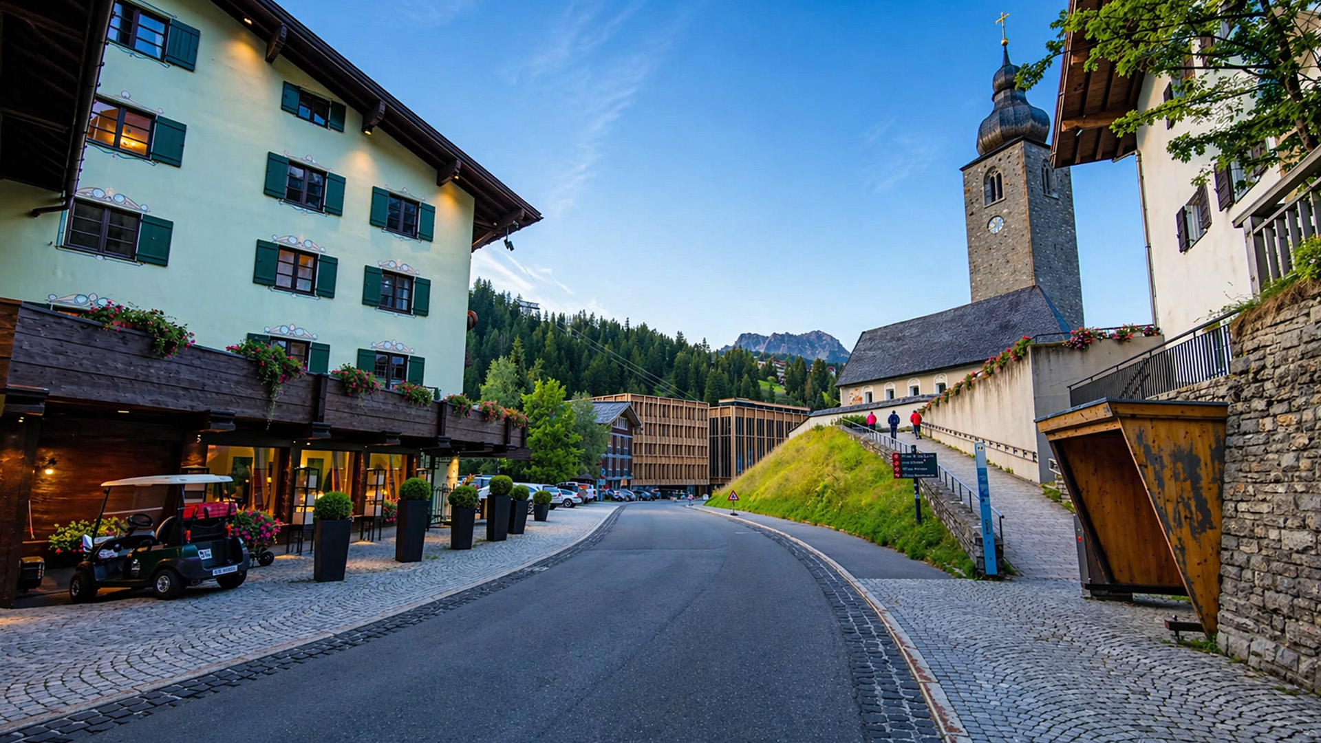 Walking through Lech Austria on a beautiful evening (4K)