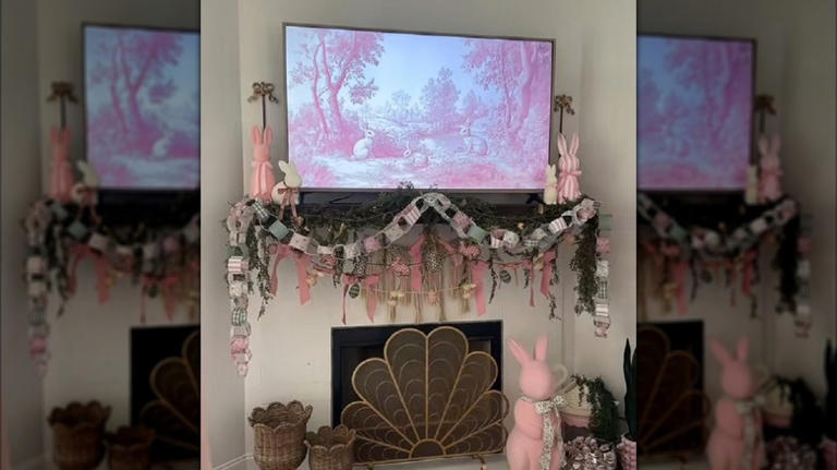 Woman transforms ordinary ribbon into dreamy spring decor on a budget