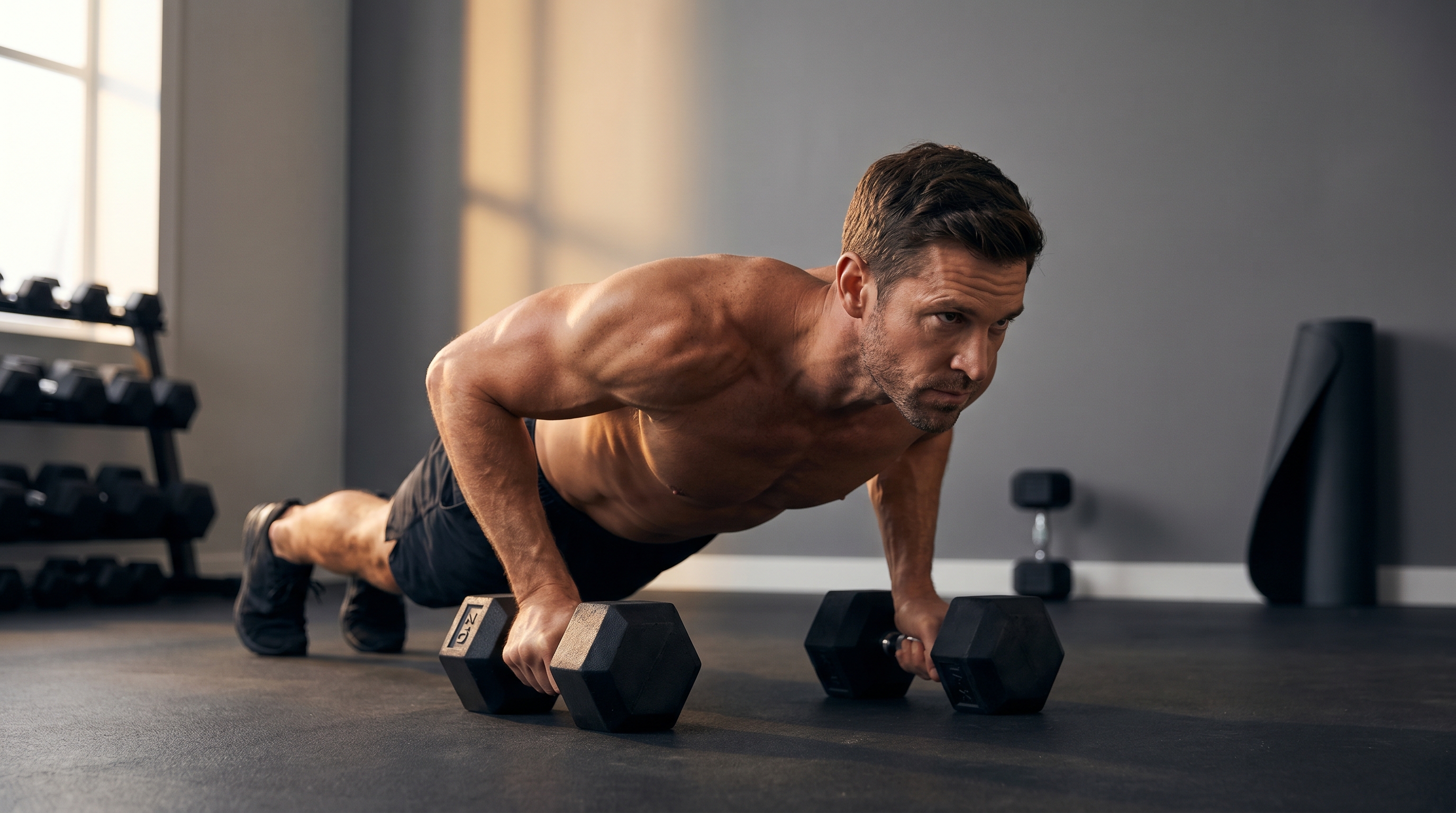 5 dumbbell push-ups for a stronger chest