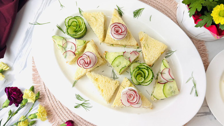 Springtime smoked salmon tea sandwiches recipe