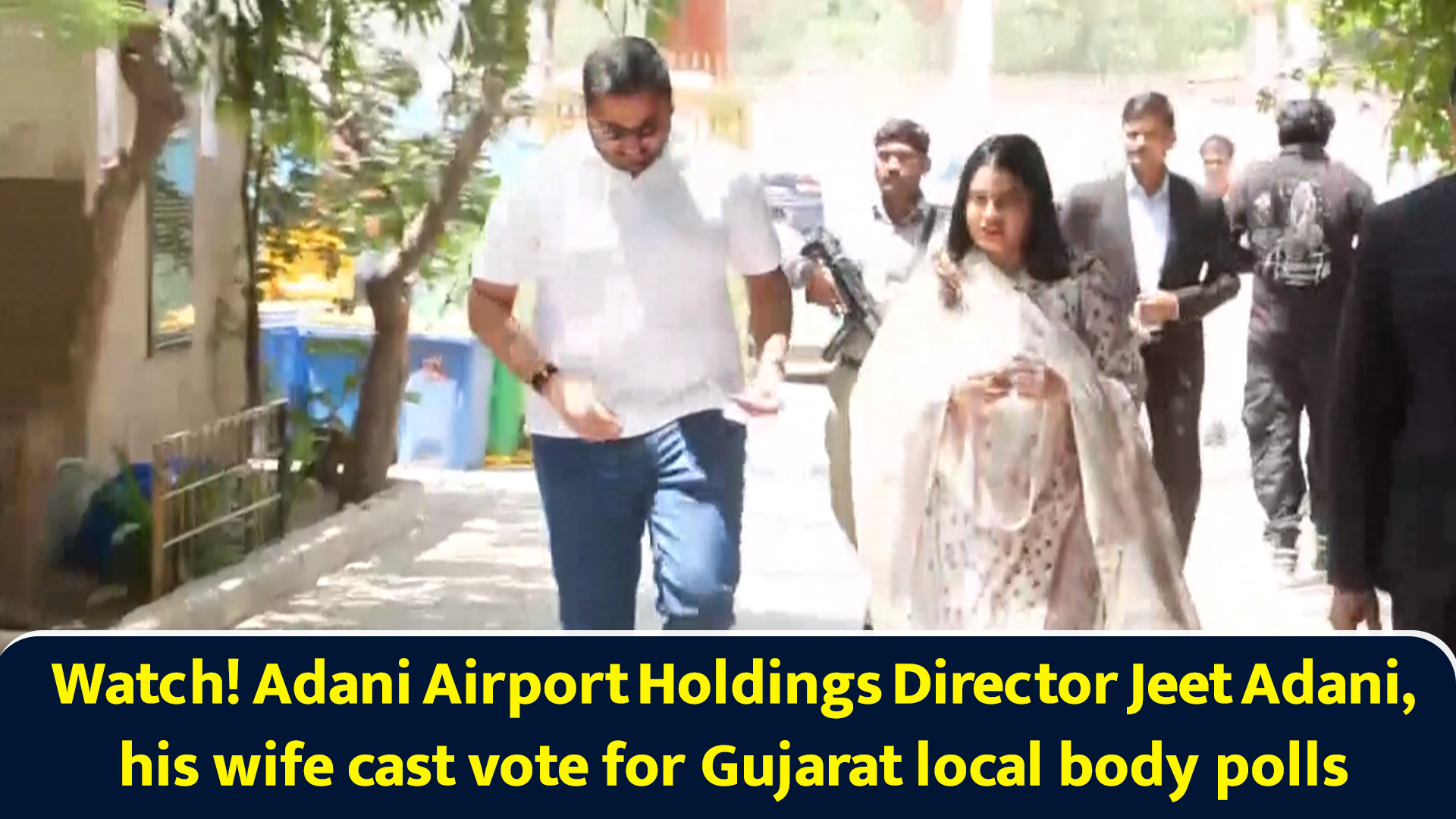 Watch! Adani Airport Holdings Director Jeet Adani, his wife cast vote ...