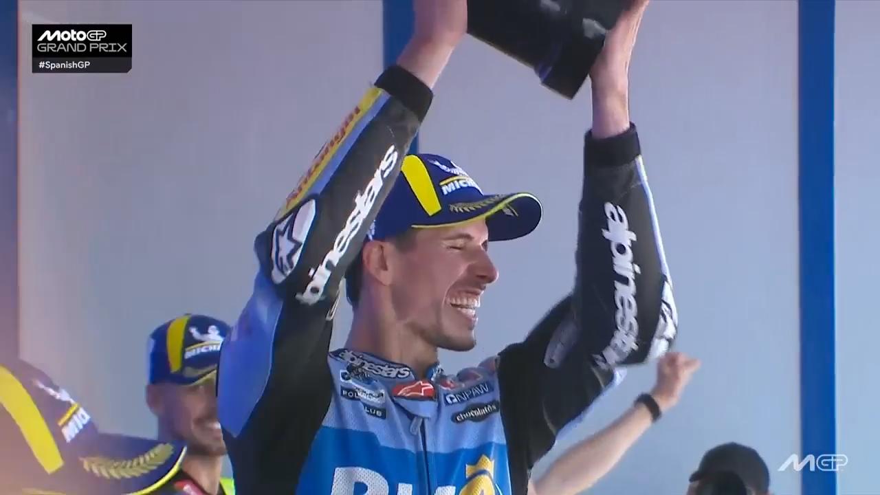 Alex Marquez wins Spanish MotoGP as brother Marc crashes