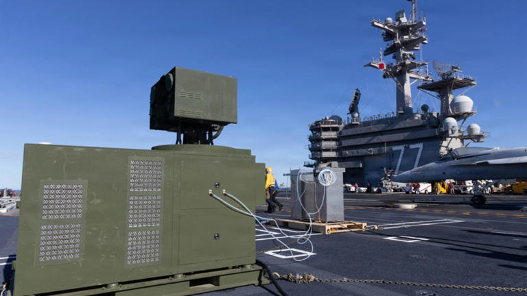 US Navy tests LOCUST laser on USS George HW Bush, downing target drones
