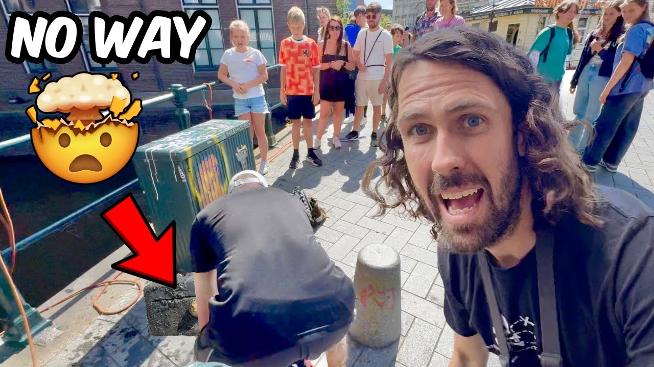 Amazing magnet fishing find right in front of Amsterdam tourists