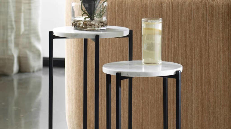 Discover Costco's stylish 2-piece marble nesting tables for small ...