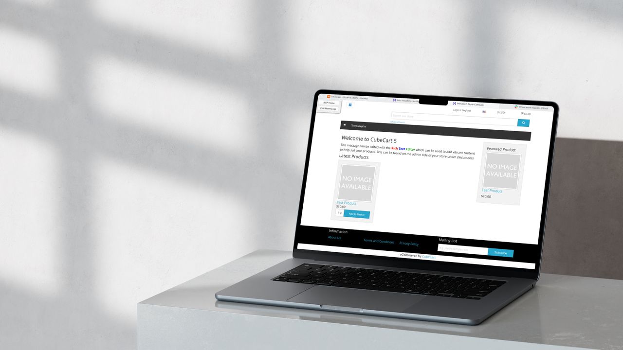 I wanted an online store, so I turned to the CubeCart open-source solution