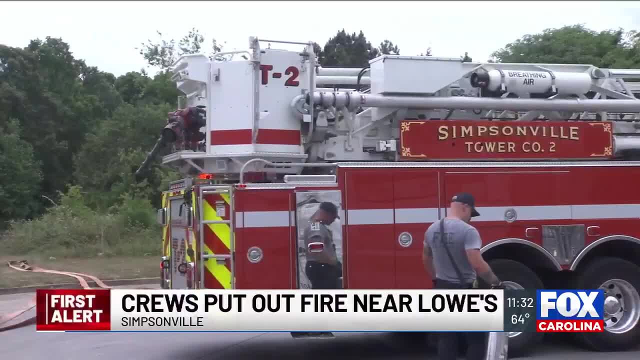 Crews respond to fire near Lowe’s in Simpsonville