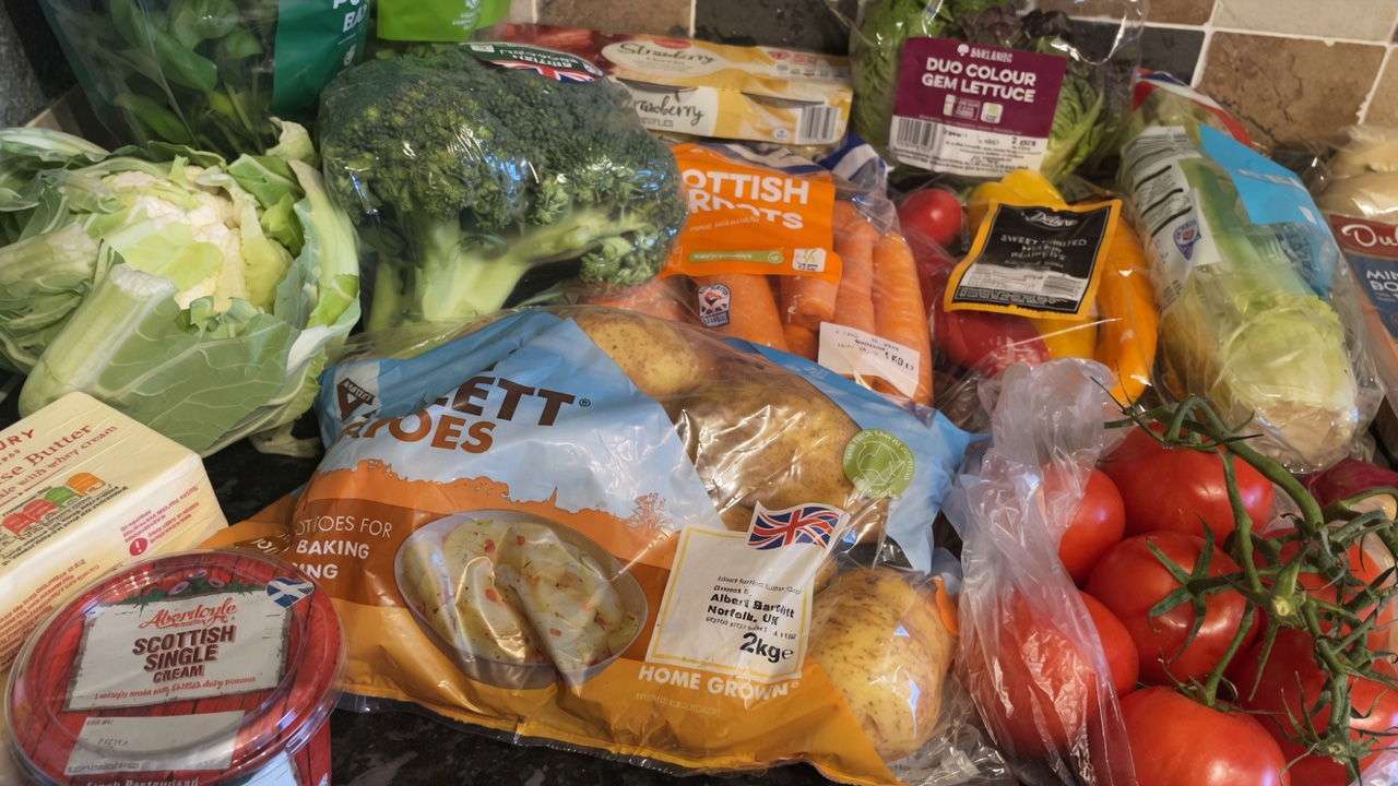 Essential kitchen supplies from a local supermarket