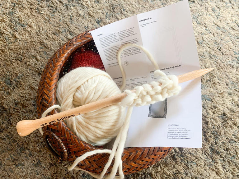I used this knitting kit to get myself back into the hobby now that I ...