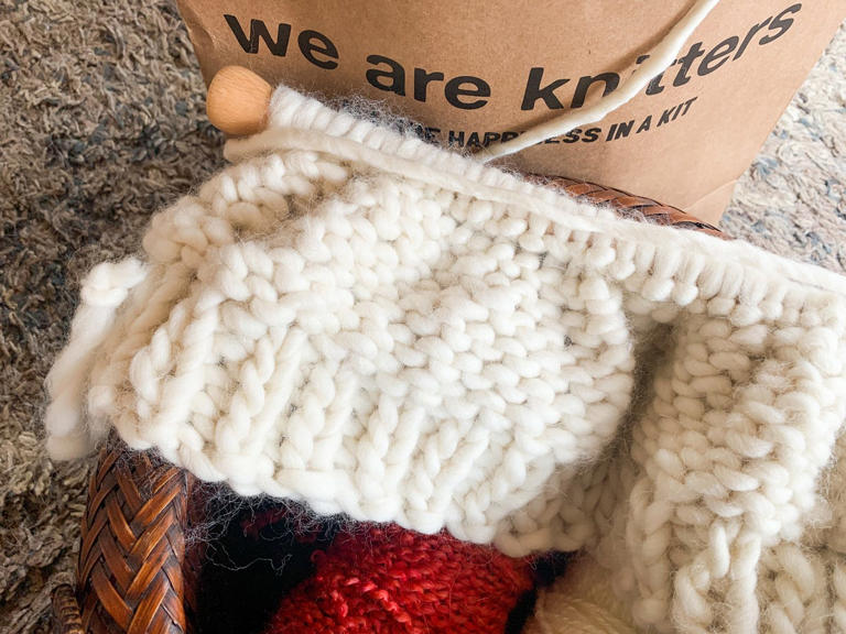 I used this knitting kit to get myself back into the hobby now that I ...