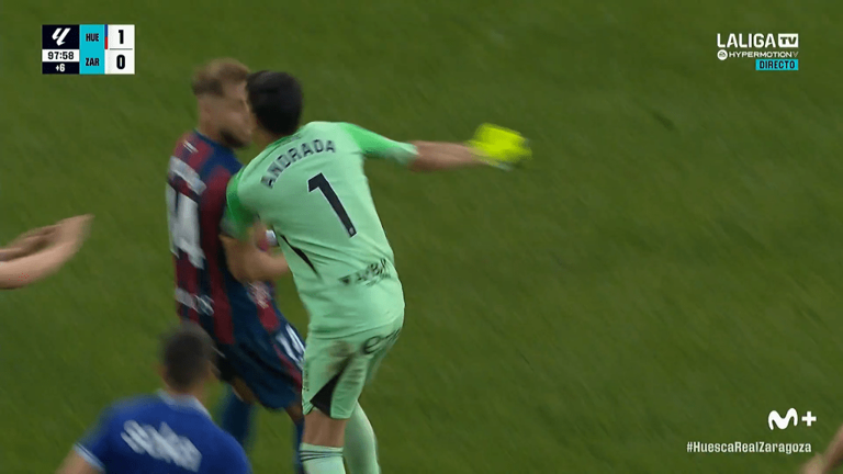 Red-carded goalkeeper punches opponent in face as Spanish soccer game ...