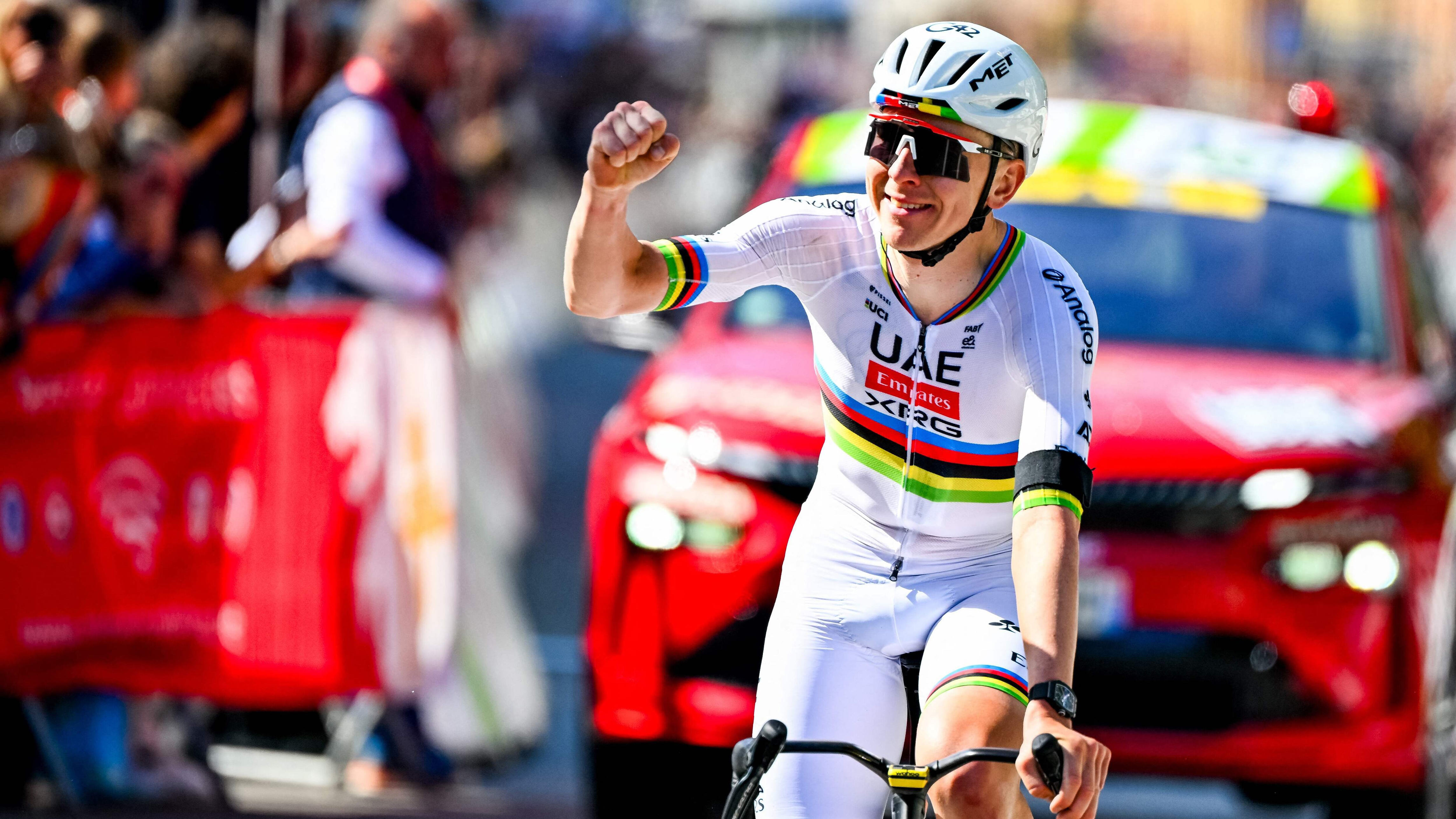 'It means a lot to win again': Tadej Pogacar wins third straight Liege ...