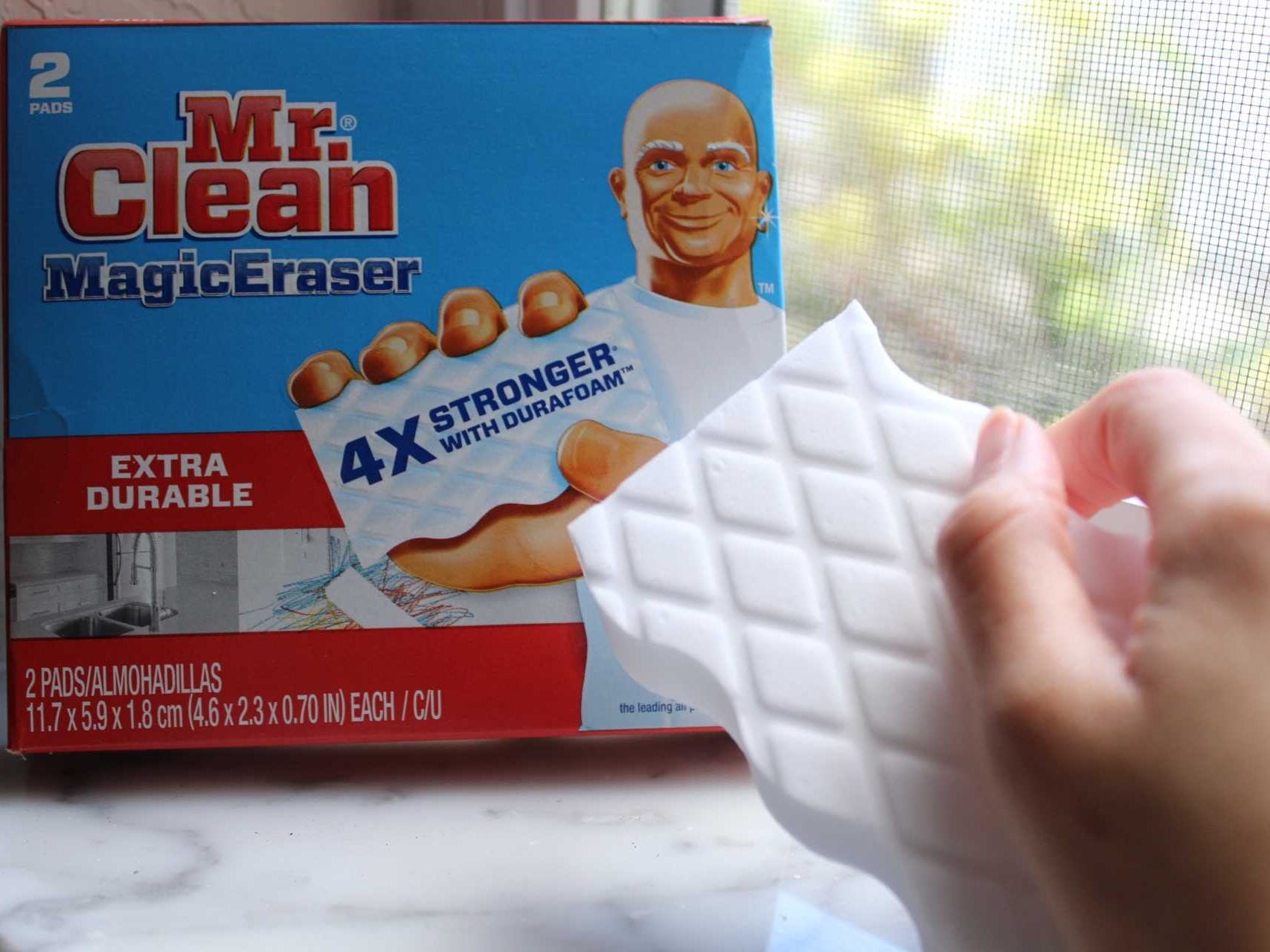 I use this foam sponge to get rid of coffee rings, scuff marks, and ...