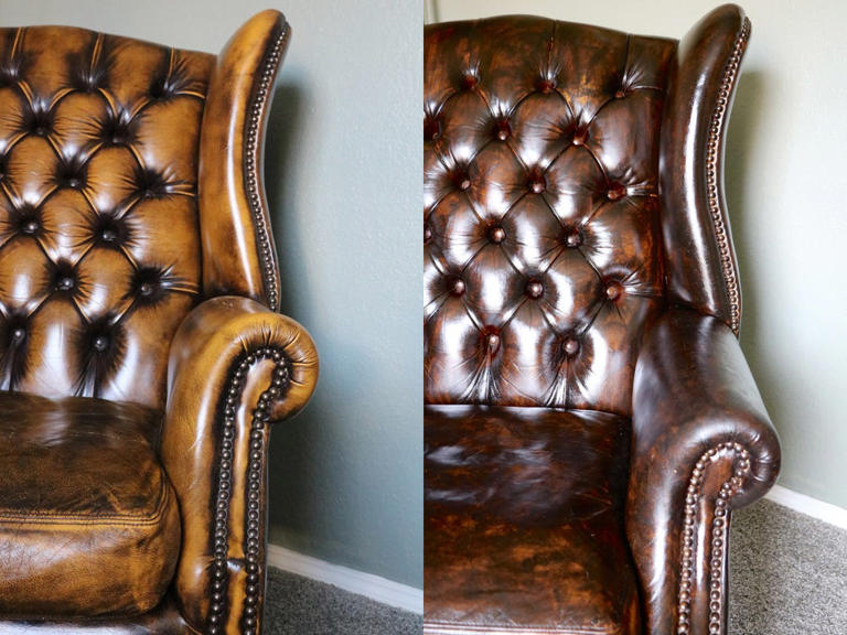 I brought an old leather chair back to life using these products and ...