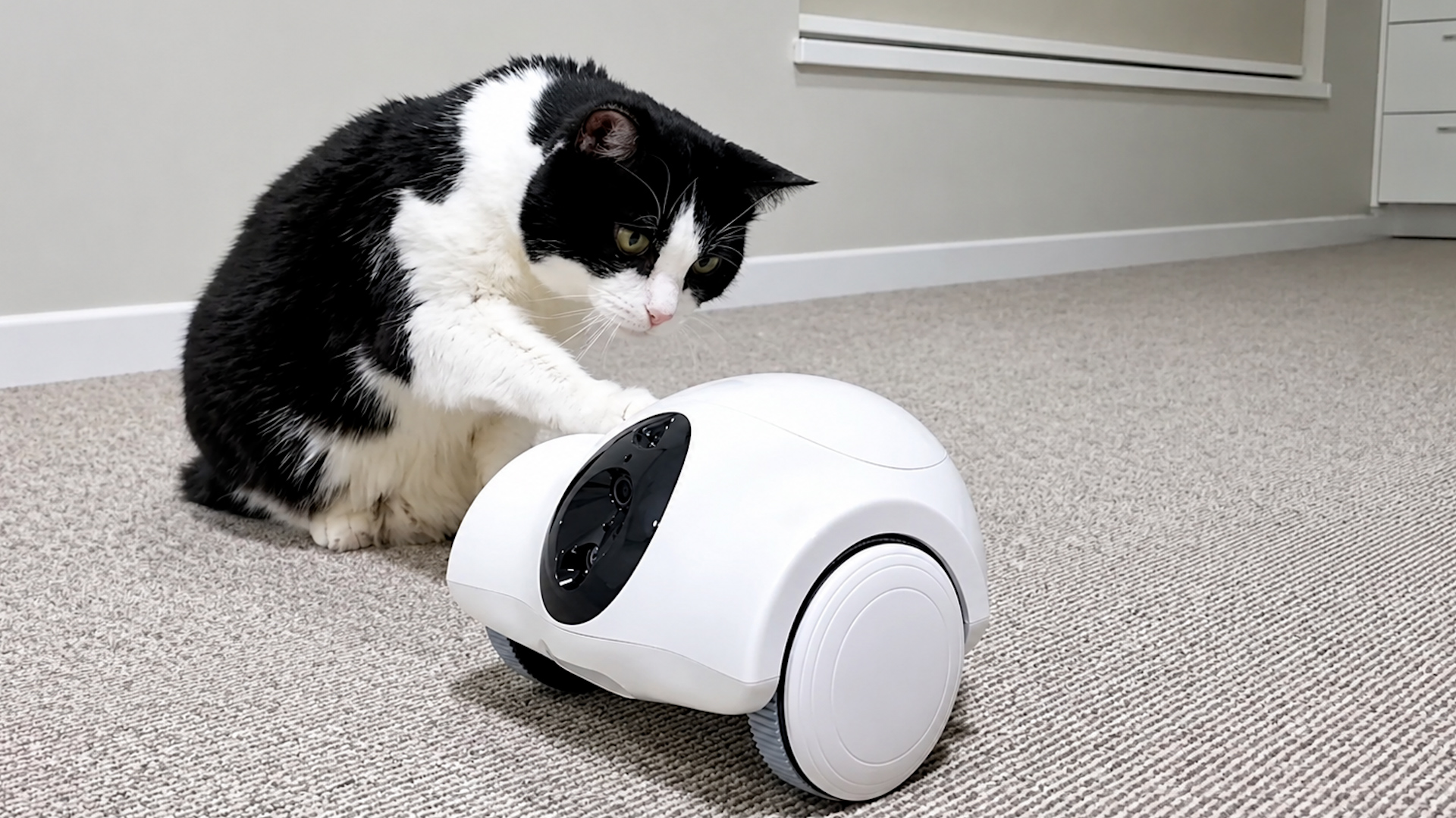 Cat ontmoet eindelijk de mysterieuze rijdende robot