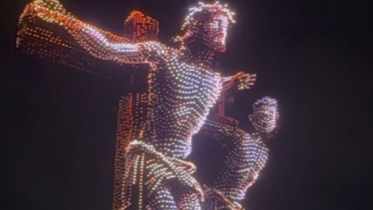 Over 6000 drones depict crucifixion of Jesus during Christmas event