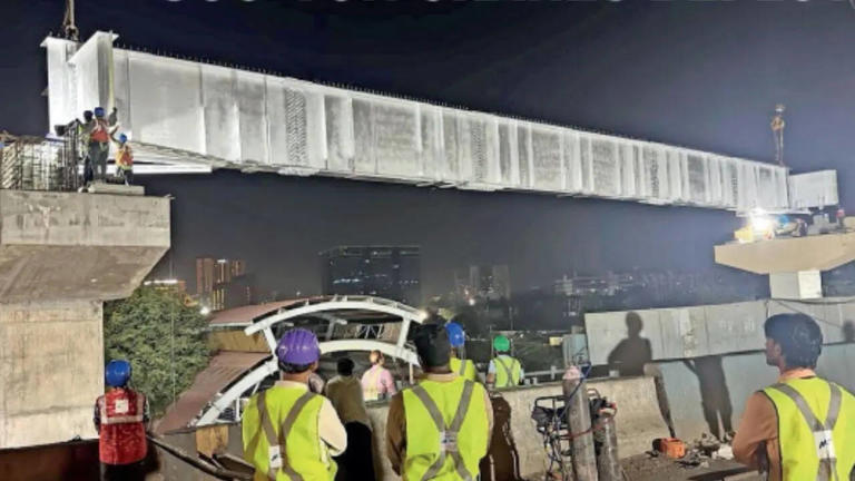 Mumbai Metro Line 6 girder launched without disrupting rail traffic