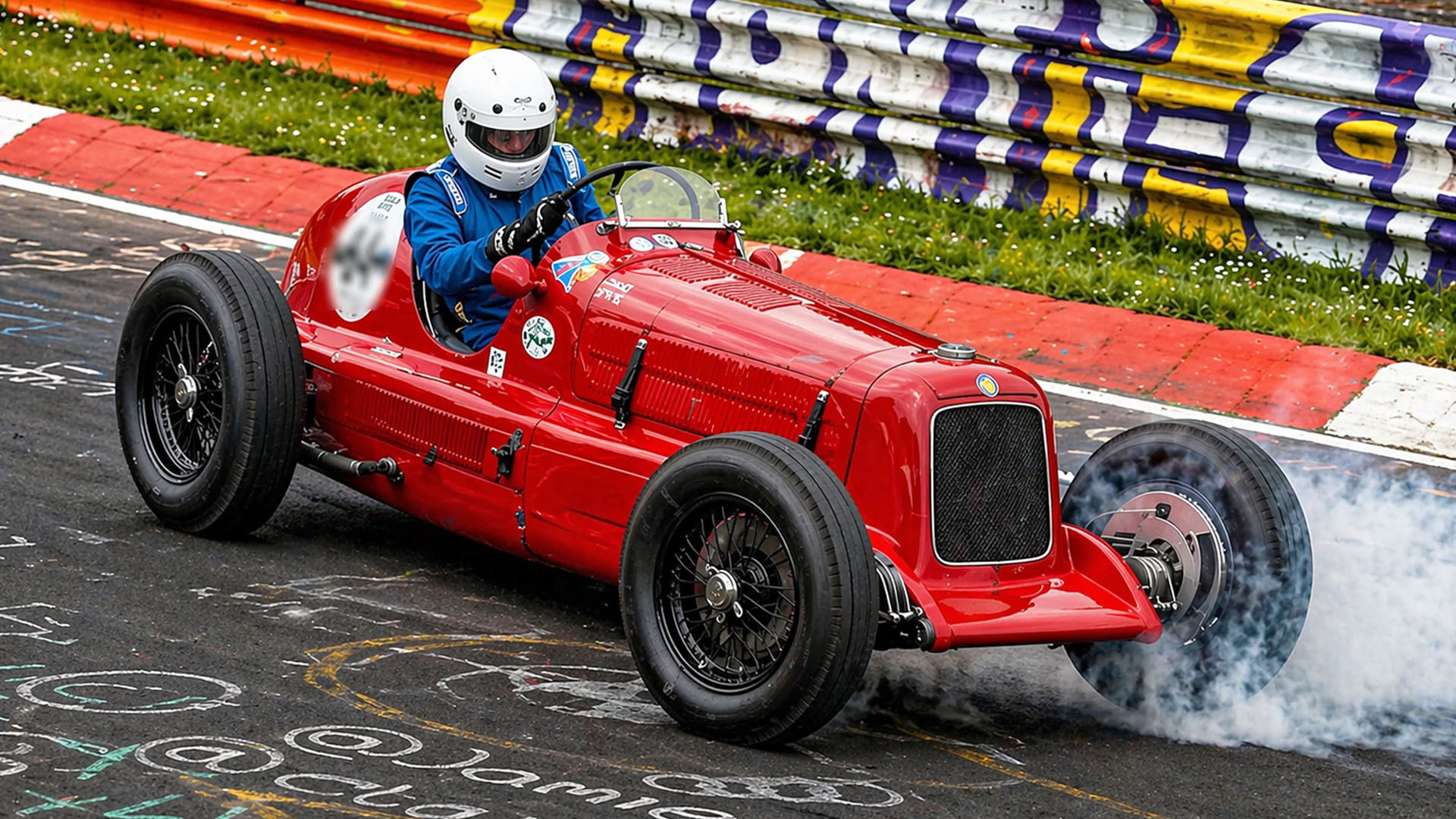 Vintage race car pushed hard on Nürburgring Nordschleife looks insane
