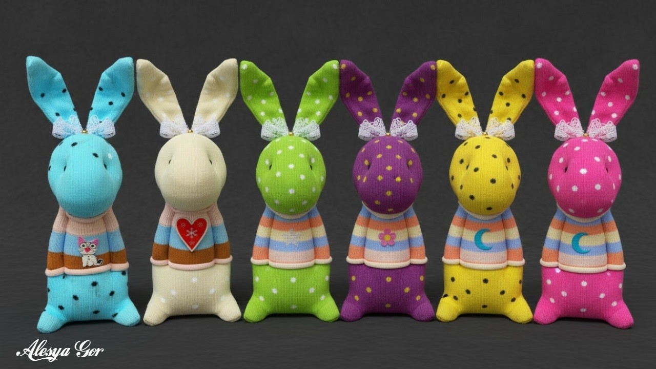 DIY cute sock bunnies / easy and simple
