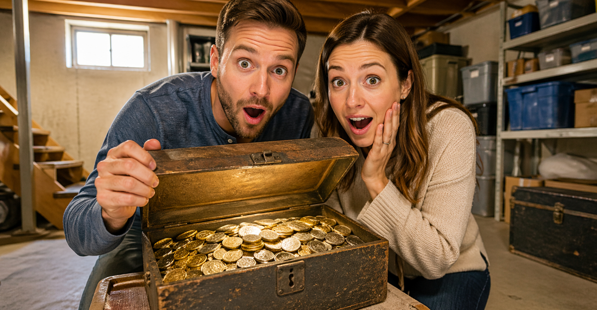 We found a box of valuable coins hidden in the basement of our new ...