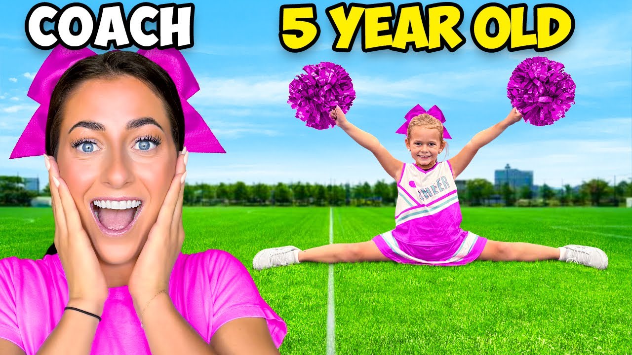Talented cheerleader transforms an energetic five year old into a pro