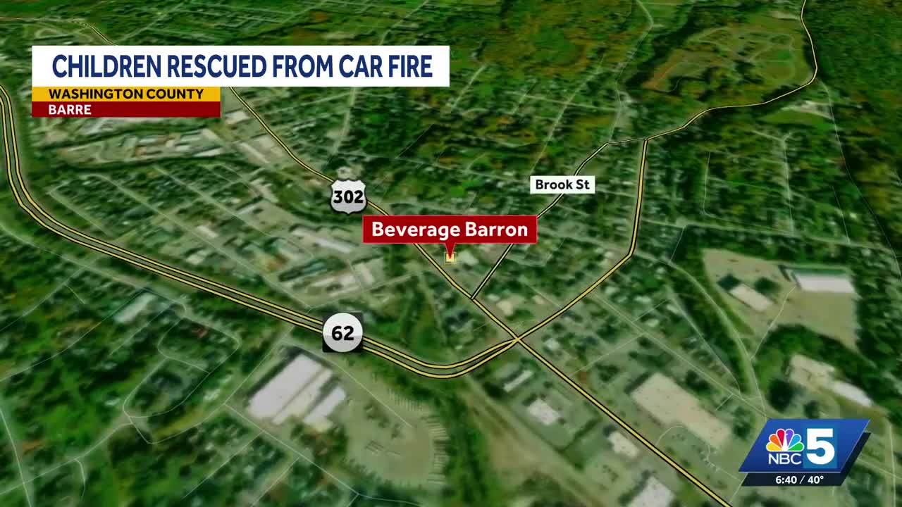 Two children rescued from burning vehicle in Barre