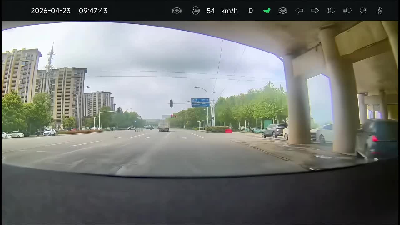 Truck driver blocks lane to save crossing pedestrians from incoming traffic