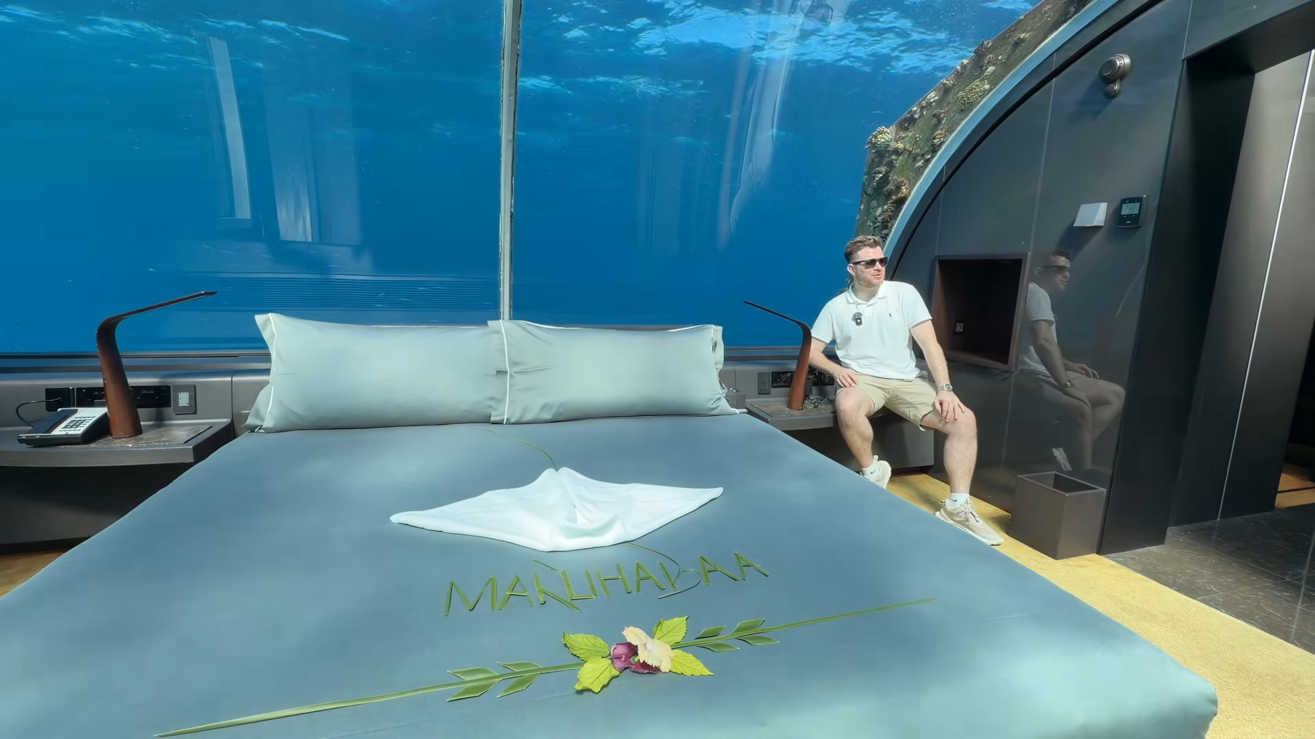 He paid $20,000 to sleep underwater - then sharks surrounded his bedroom