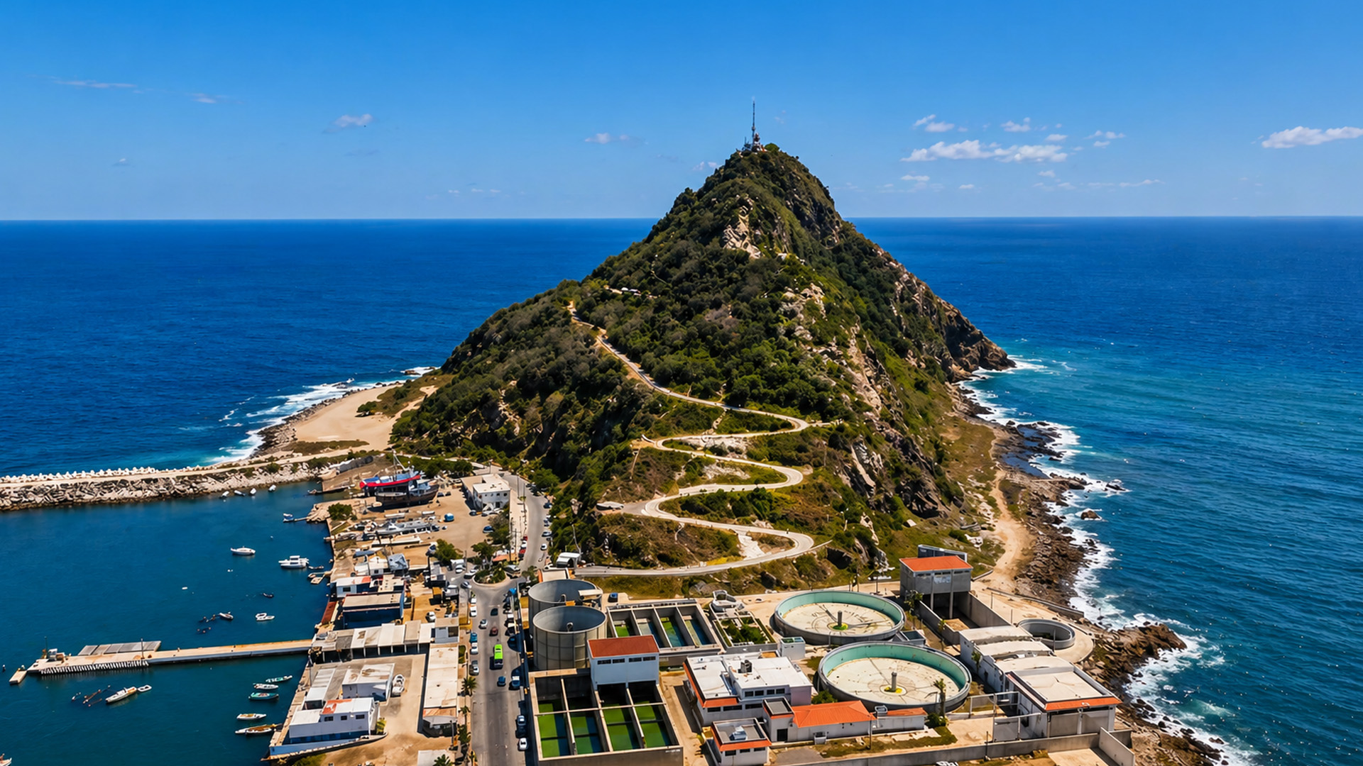 Where is this island with winding road?