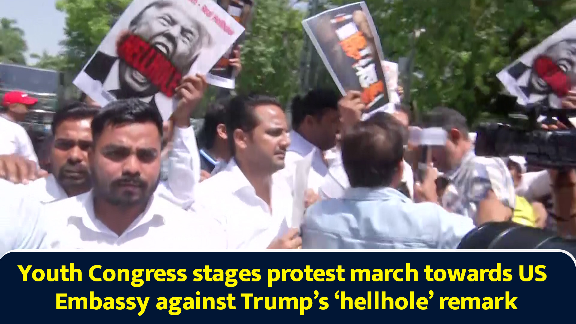 Youth Congress stages protest march towards US Embassy against Trump’s ...