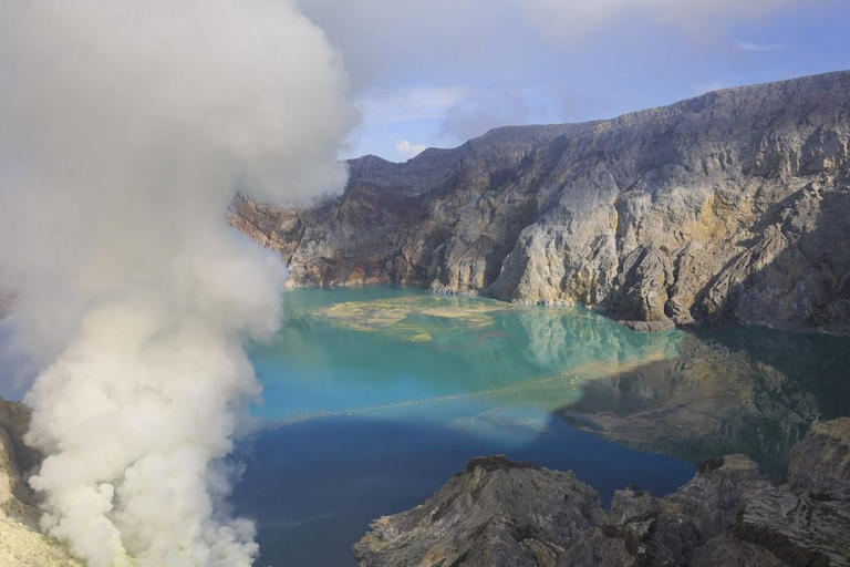 This volcano looks like it’s erupting blue fire, and it’s real