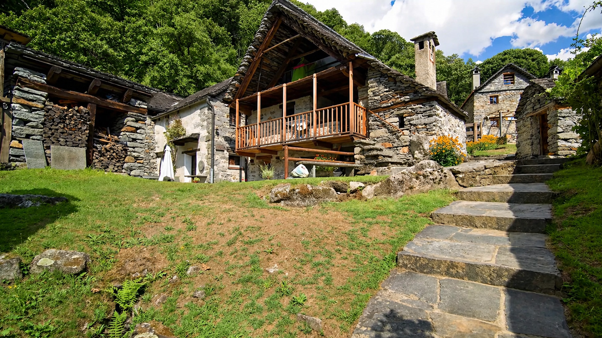 Walk through Foroglio and dramatic valley scenery (4K)