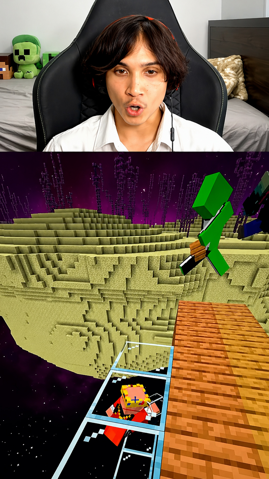 Player movement within the Minecraft End dimension