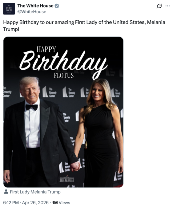 Trump skips public birthday post for Melania