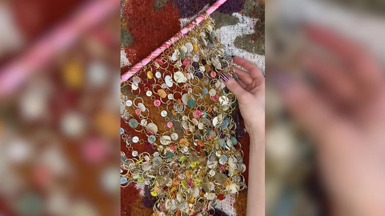 Cover sliding glass doors in style with a cute button curtain DIY