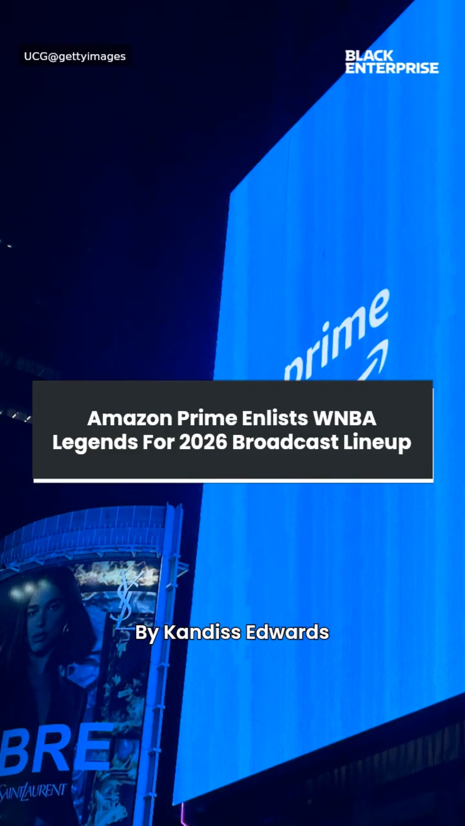 Amazon Prime enlists WNBA legends for 2026 broadcast lineup