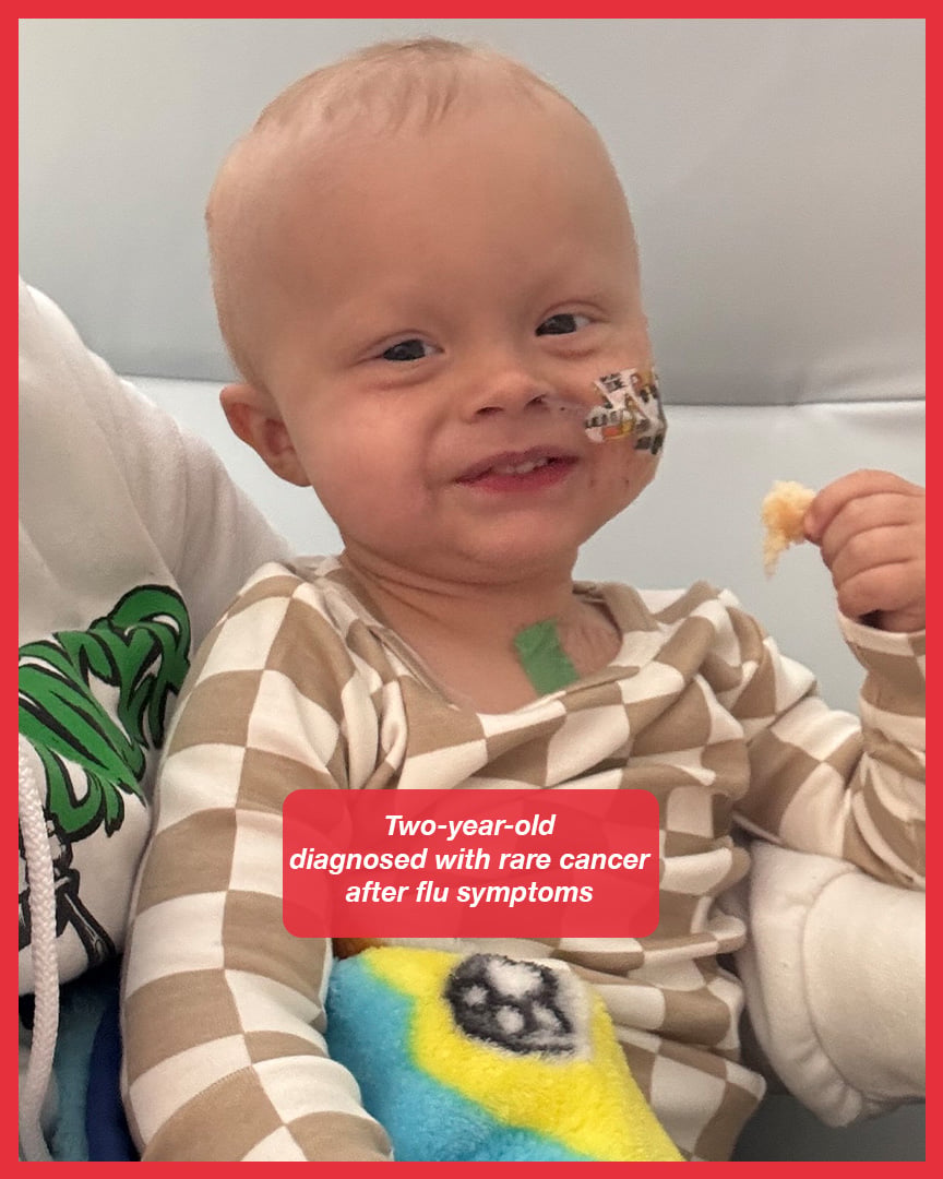 Two-year-old diagnosed with rare cancer after flu symptoms